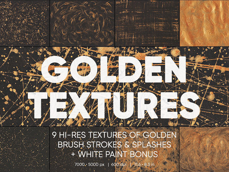 9 Macro Golden Paint Textures by Graphics Collection on Dribbble