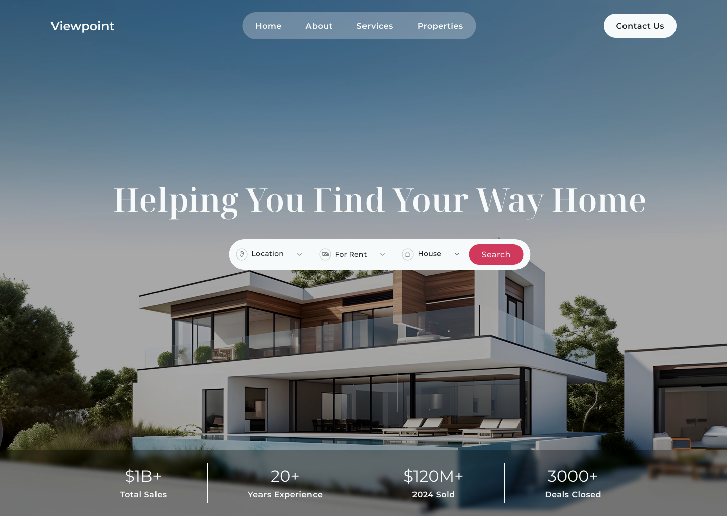 Viewpoint - real estate landing page by Flori on Dribbble