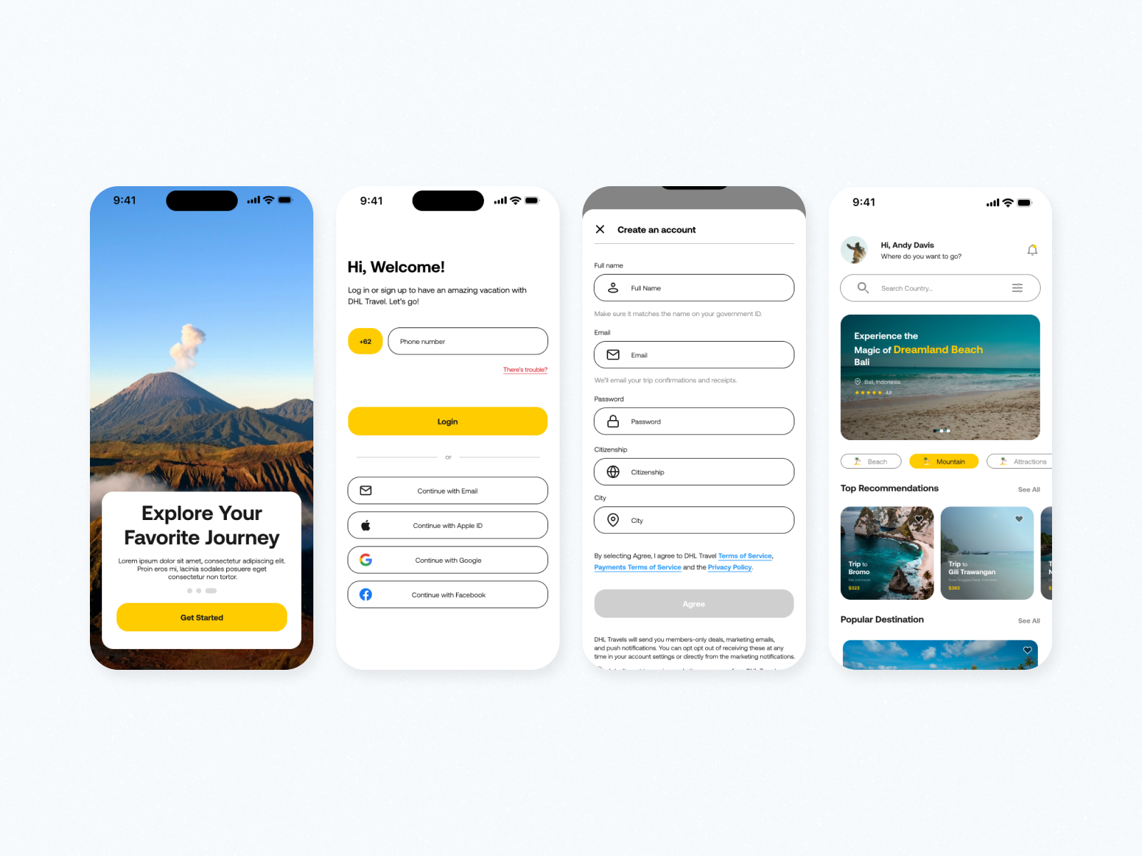 Tour Mobile App UI by Elang Satria Pamungkas on Dribbble