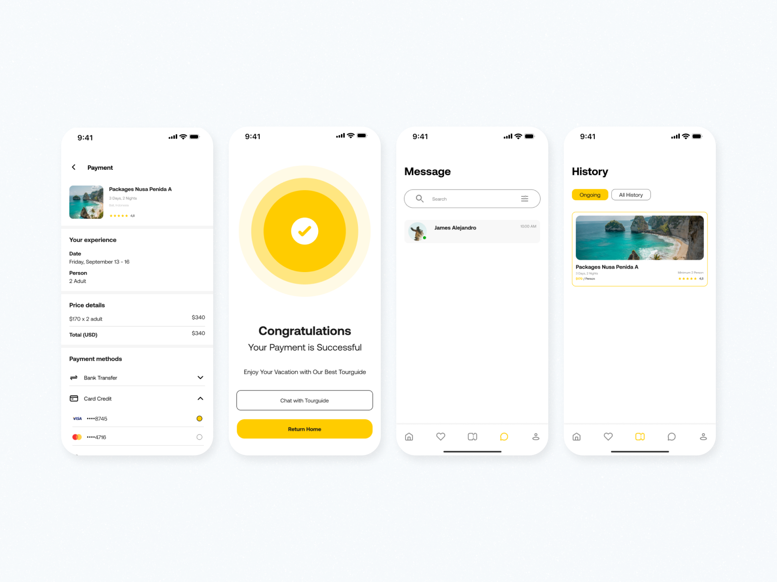 Tour Mobile App UI by Elang Satria Pamungkas on Dribbble