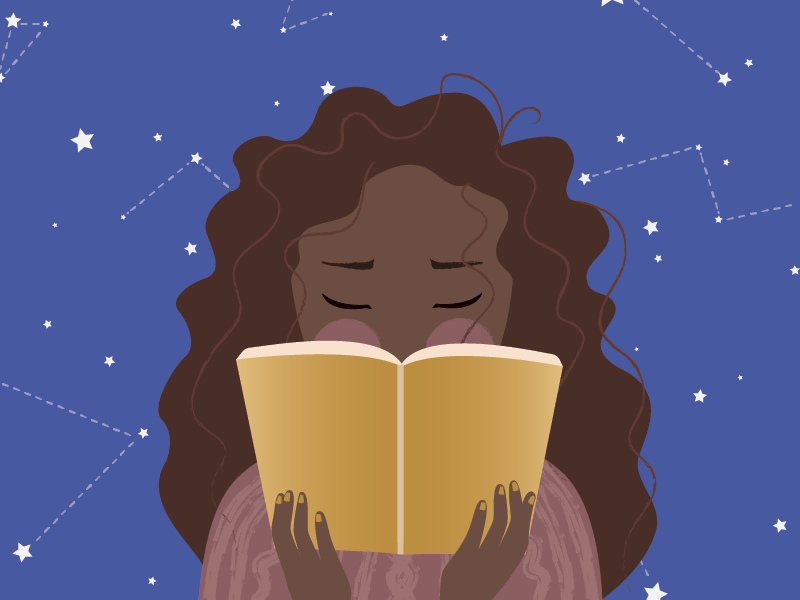 Hello reading girl ⭐️ by Marion Lambert on Dribbble