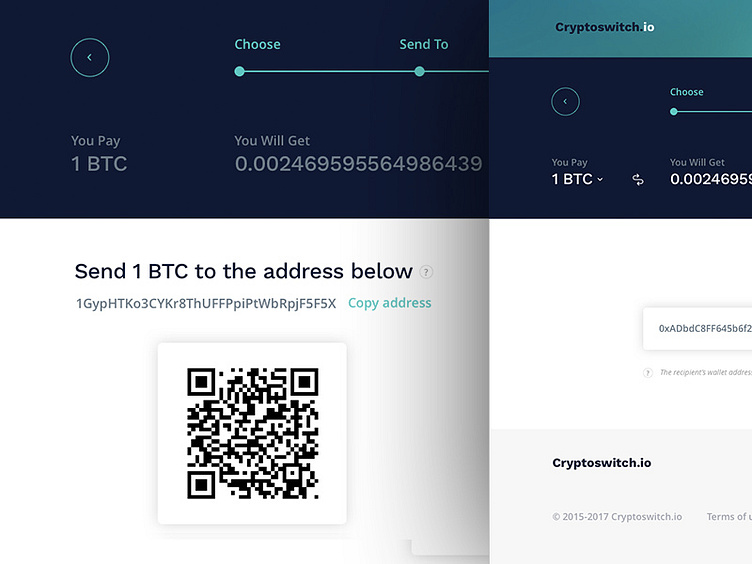 Crypto exchange process by Anton Shineft on Dribbble