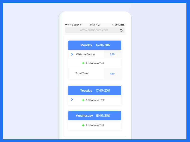 Crono, super simple time sheets by Mike O'Raw for KIJO on Dribbble