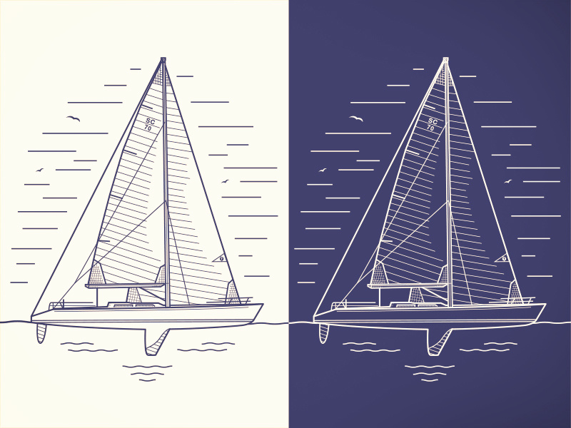 SC 70 Sailboat illustration by Ben Koscielniak on Dribbble