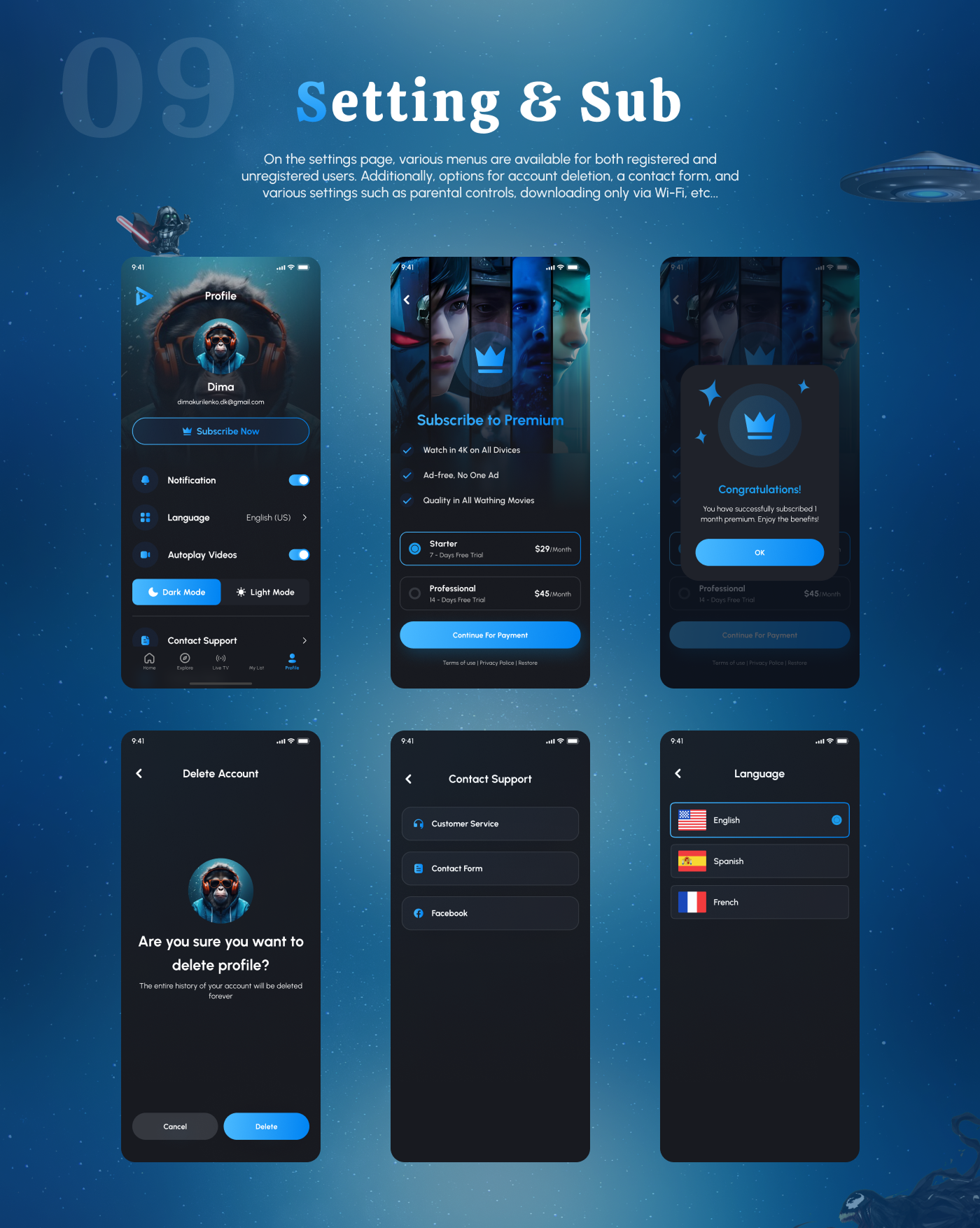 Movie Streaming App, UI Kit by Dima Kurylenko on Dribbble
