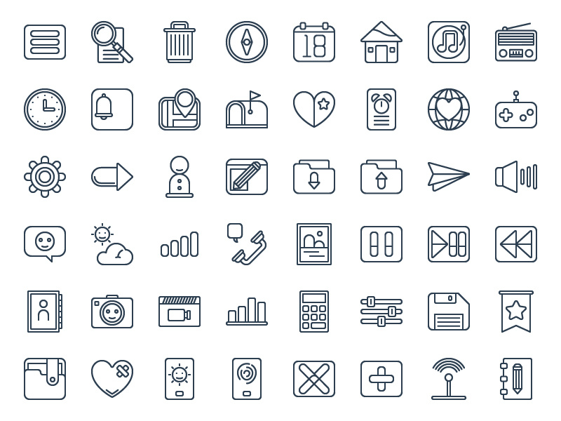 Basic Ui and Mobile App Icon Set (Line) by Bambang Dewanto on Dribbble
