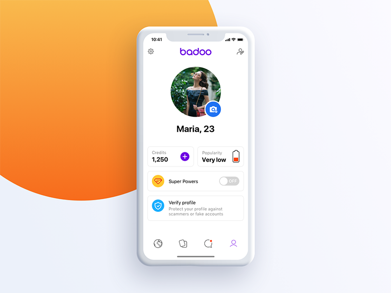Badoo profile by Sergey Marchenko on Dribbble