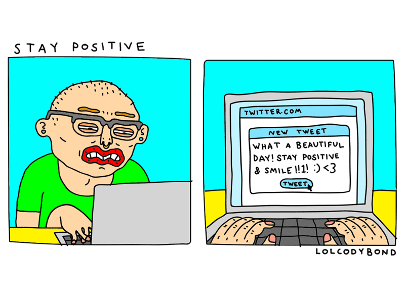 Cartoon Stay Positive