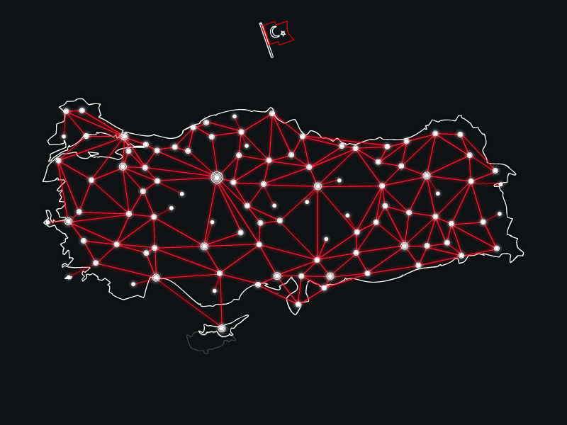 Turkey "Network" Map (black) by Safa Paksu on Dribbble