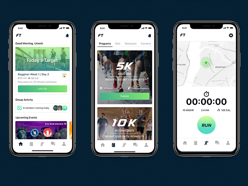 Marathon Training App by Umesh Kshetry on Dribbble