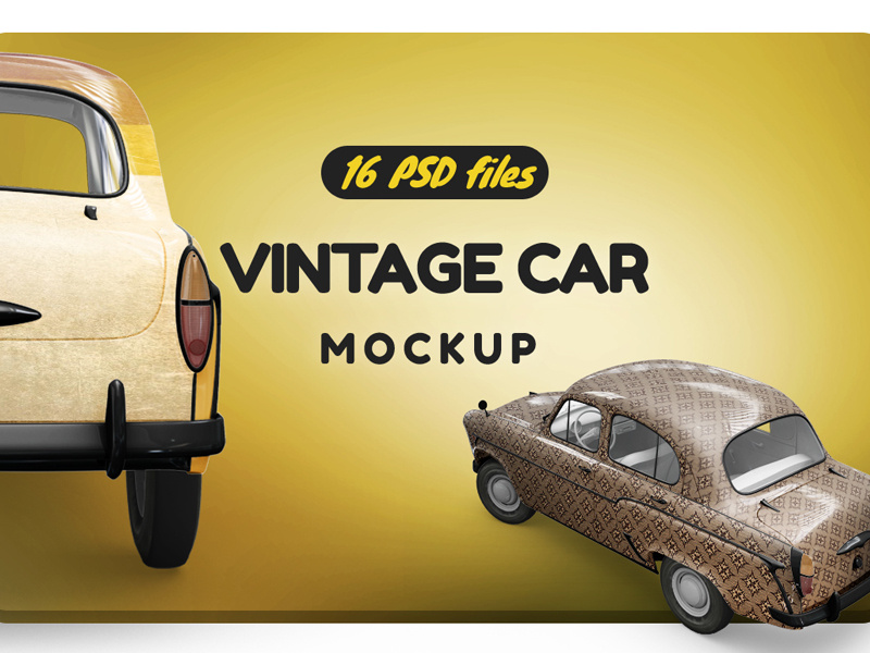 Vintage car Mockup by Pixelmockup on Dribbble