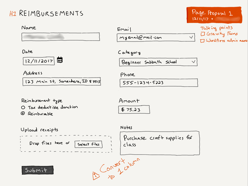 Church receipts form by Joshua Wold on Dribbble