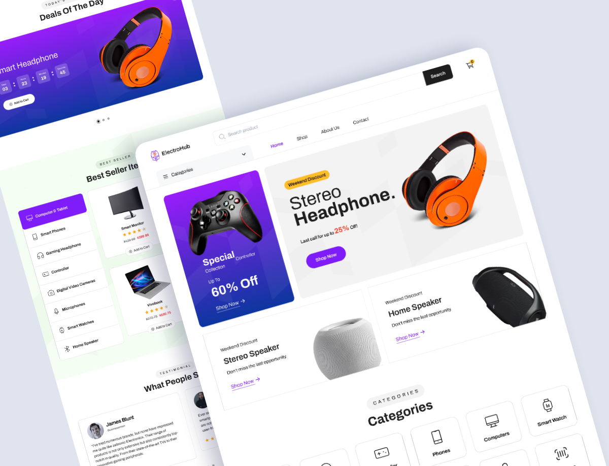 Electronics Shop Website UI/UX Design by UX on Dribbble