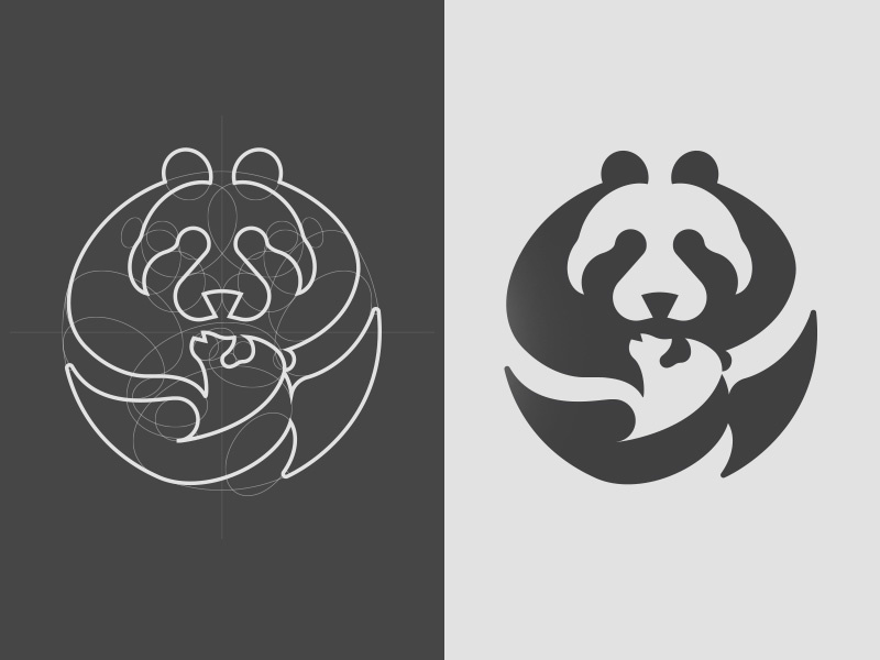 Negative space panda logo by Rachel Ruby Raymond on Dribbble
