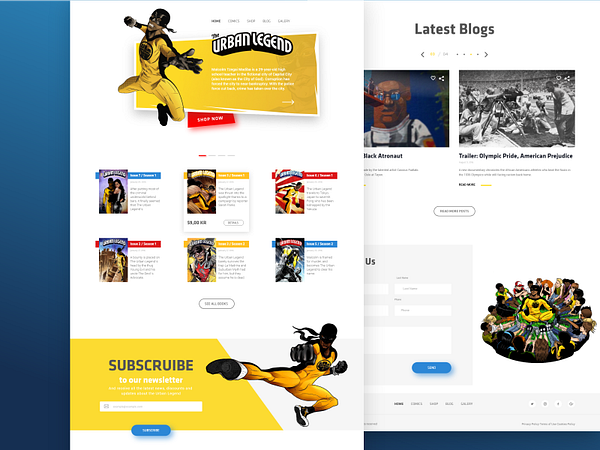 Webs site for comics shop and comics story by Alex Socoloff on Dribbble