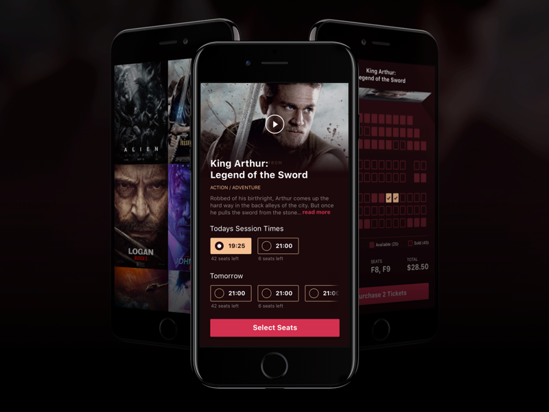 Cinema app design by Sam Enoka on Dribbble