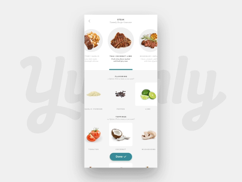 Yummly Recipe Generator by ANML on Dribbble