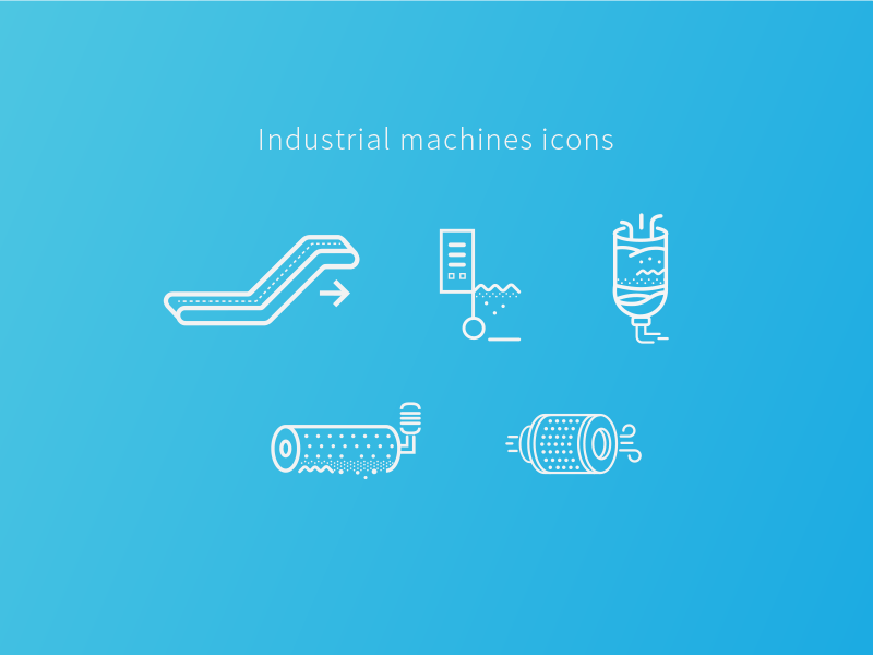 Industrial machines icons by Thiago Barba on Dribbble