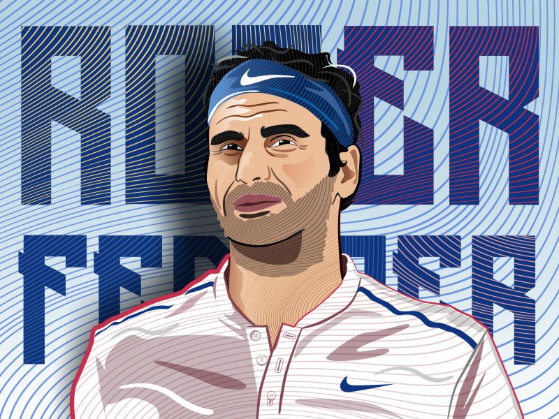 Roger Federer Digital Illustration. by Smartian Lab on Dribbble