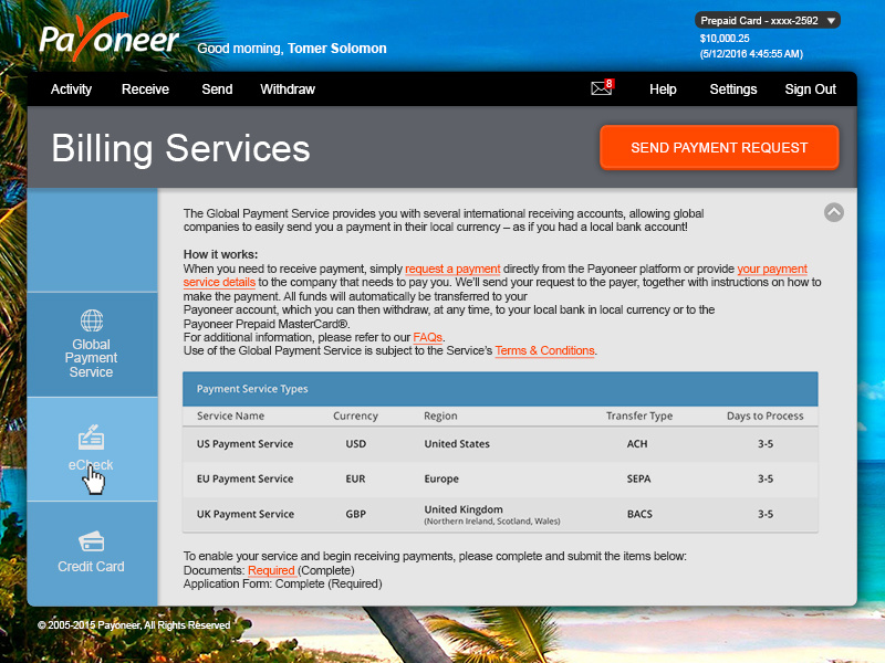 Ux Ui Payoneer by ToSo on Dribbble
