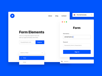 Framer Web kit - Form elements by Georgemaine for Framer on Dribbble