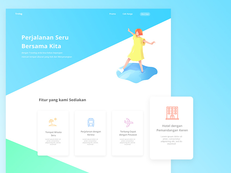 Travelog Landing Page by Gevin Dimas Eka Kusuma on Dribbble