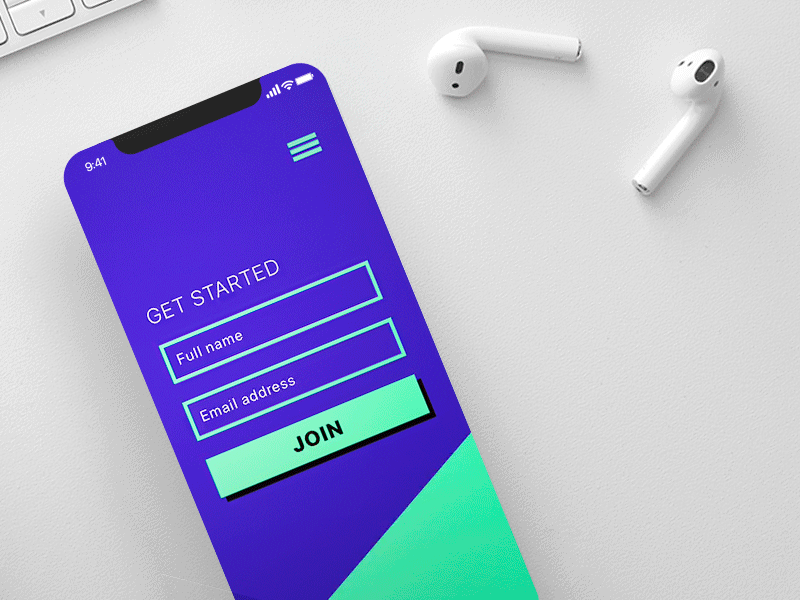 Simple sign-up animation by James Genchi on Dribbble