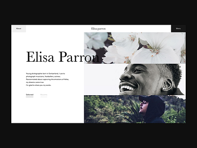 Elisa Parron • Homepage by Gautier Maillard on Dribbble