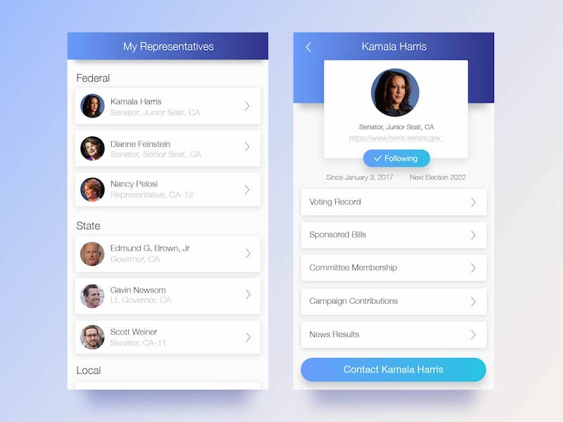 My Reps App by mb on Dribbble