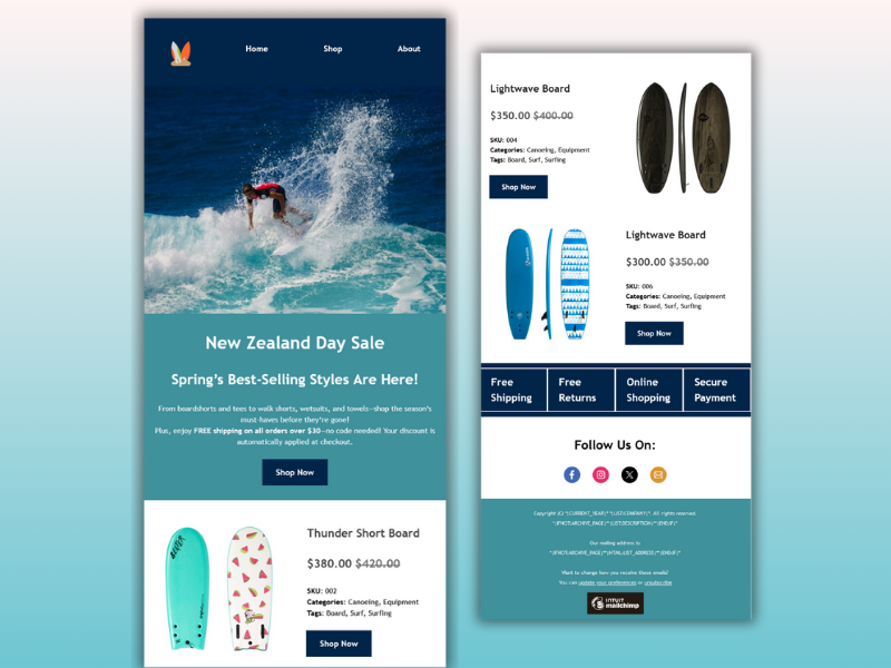 Catch the Wave! 🌊 New Zealand Day Sale on Surfboards by MD. UZZAL ALIM on Dribbble