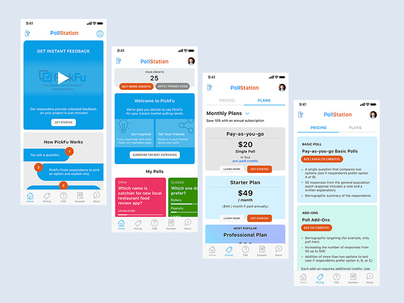 Polls App Mockup by Angelia on Dribbble