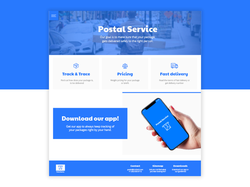 Postal service website by Jack Junge on Dribbble