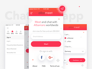 Chat app - login screens by Julia Senko on Dribbble