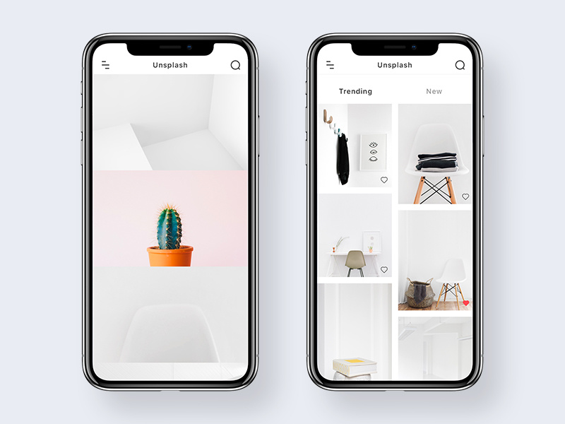 Unsplash App Design-home by Echo on Dribbble