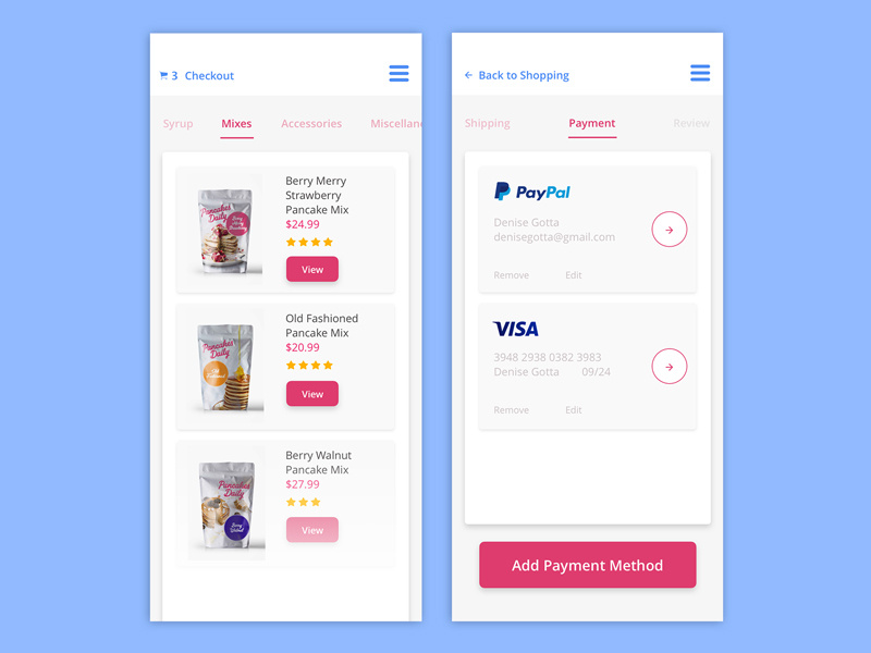 Daily UI Challenge #002: Checkout by Denise Gotta on Dribbble