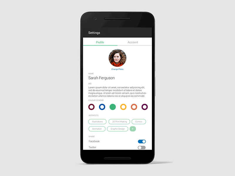 Daily UI Challenge 007 - Settings by Hannah Lucas on Dribbble
