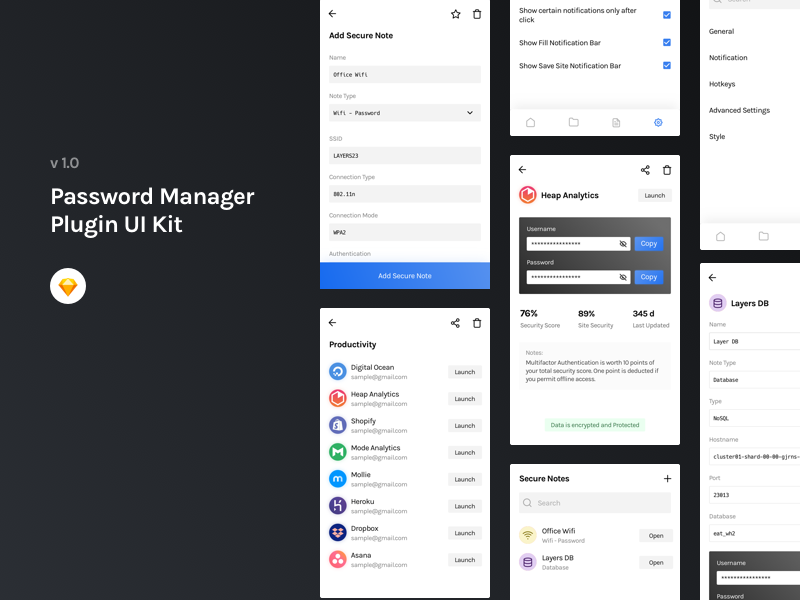 Password Manager UI Kit by Guna Seelan on Dribbble