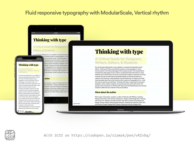 Fluid responsive typography with Modularscale, Vertical rhythm by Siamak on Dribbble