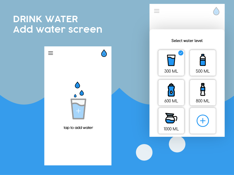 Drink water app by Suresh on Dribbble