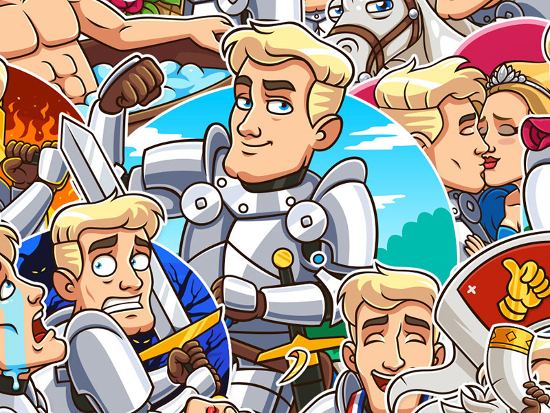 ROMANTIC KNIGHT. Telegram Stickers — 2017 by Valerii Matiukhin on Dribbble