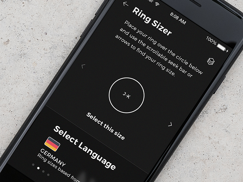 Minimal Ring Sizer App by Scott Pointon on Dribbble