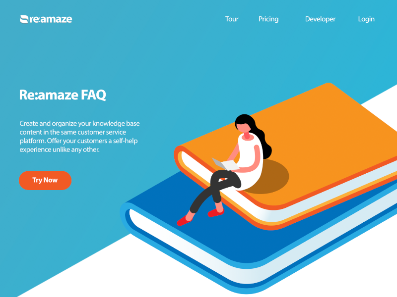Re:amaze FAQ Landing Page by Re:amaze by GoDaddy on Dribbble