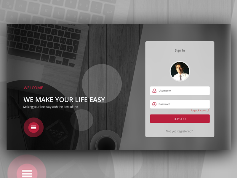 Modern Login Page by dwork on Dribbble