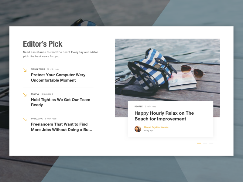 Editor's Pick Section on News Website by Afif ⚡️ Bimantara for uxmarker ...