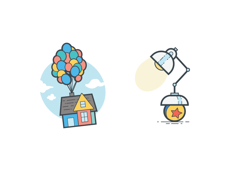 Pixar icons by Alison Galarza on Dribbble