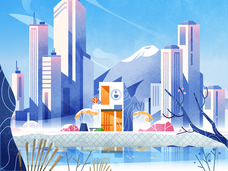 My little coffee shop (detail) by Ann-Sophie De Steur on Dribbble