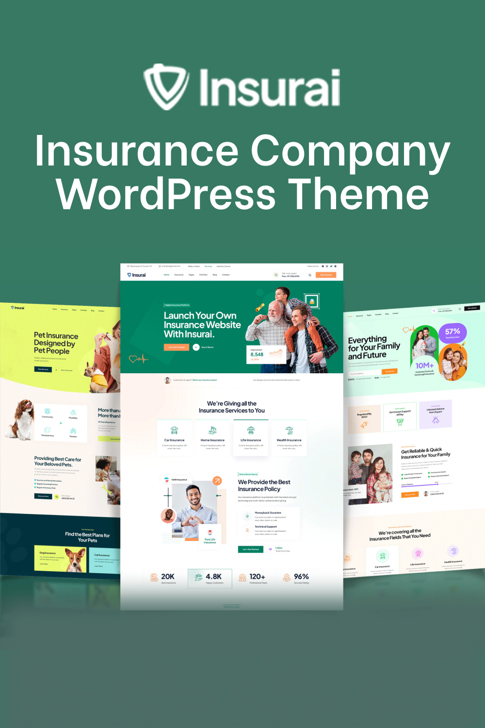 Insurai – Insurance Company WordPress Theme by ThemePure on Dribbble