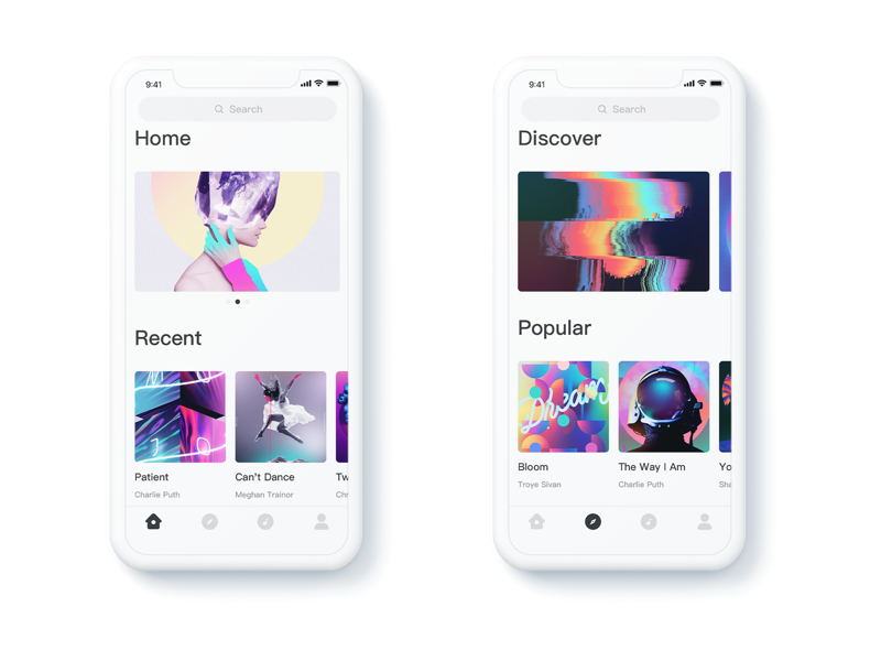 Music app by Una for Frandy Design on Dribbble