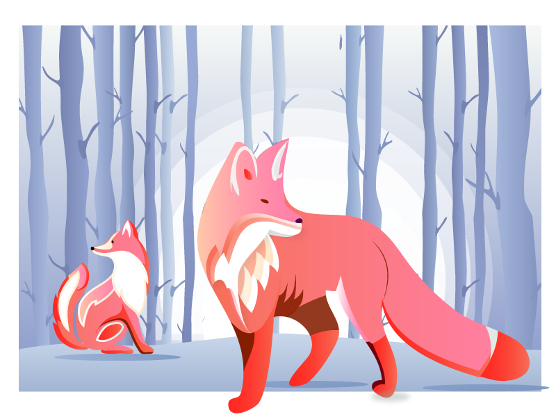 Fox Poses Illustration for a Client by Himanshu Sharma on Dribbble