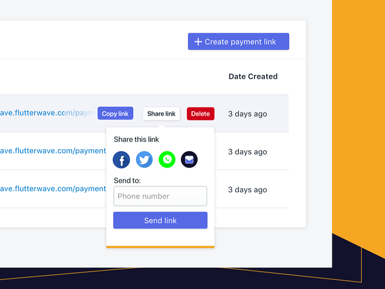 Shareable Payment Links by Ted Oladele on Dribbble